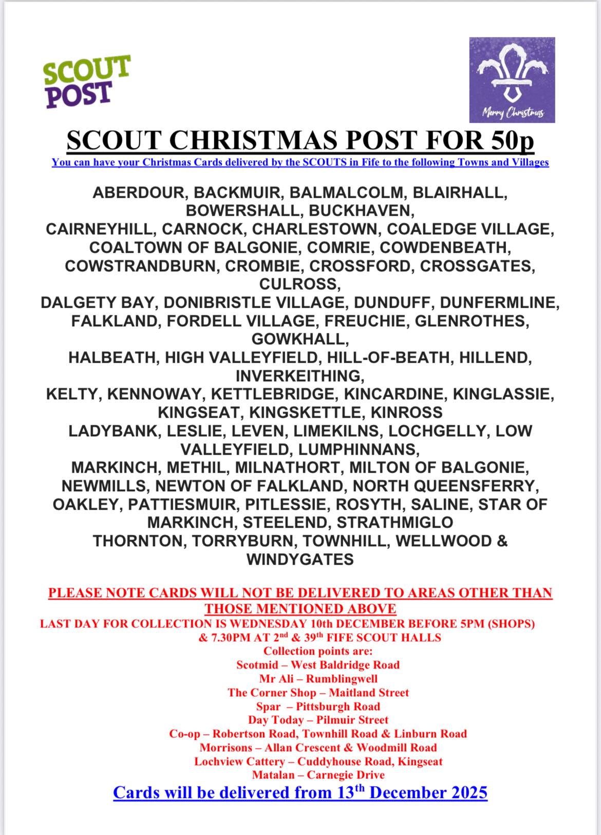 News: Scout Christmas Post in Fife